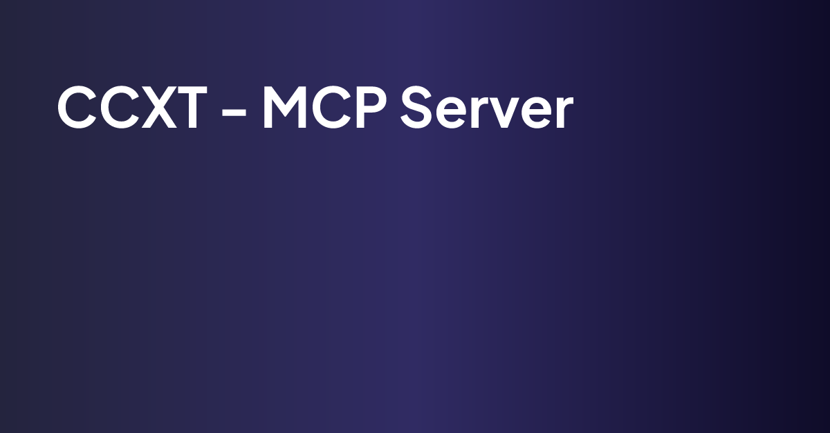 CCXT - MCP Server